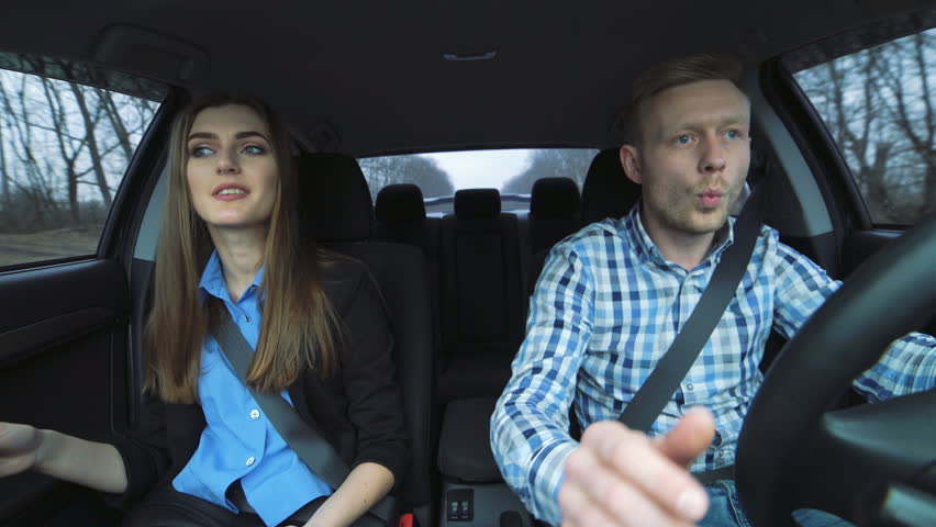 Two Beautiful Women Singing And Dancing Driving Car Stock Footage Video