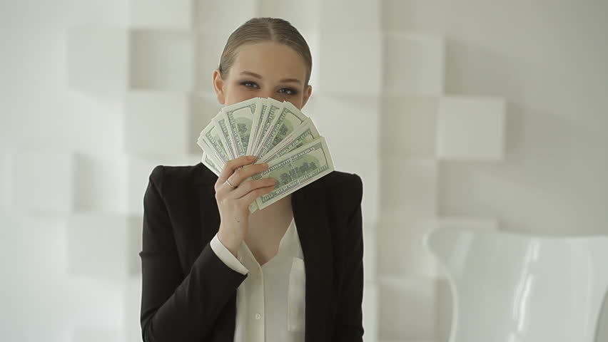 Young Girl Is Counting Money In Office Stock Footage Video 6051890 Shutterstock