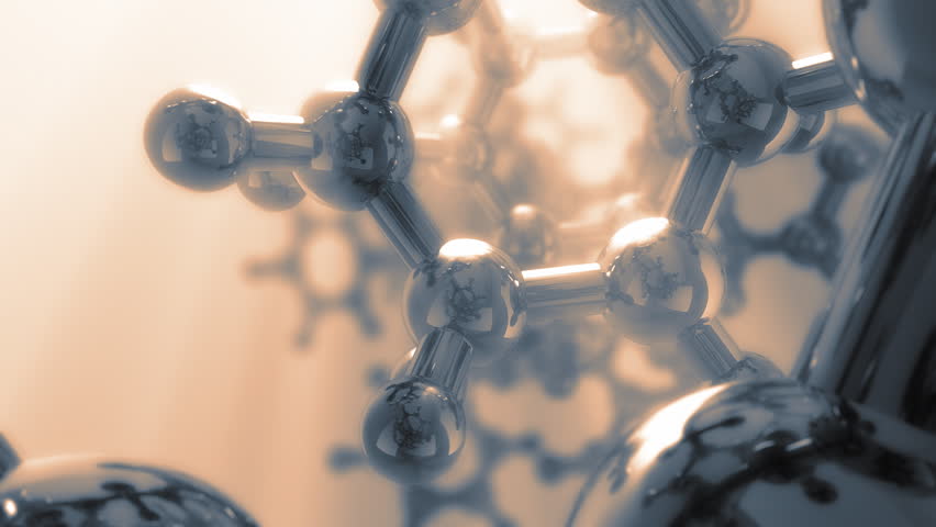 Abstract Molecular Structure With Spinning Camera Abstract View Of