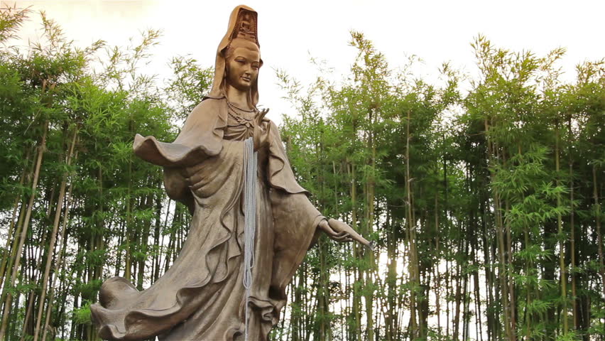Guan Yin Statue In The Bamboo Garden. Stock Footage Video 10023014 ...