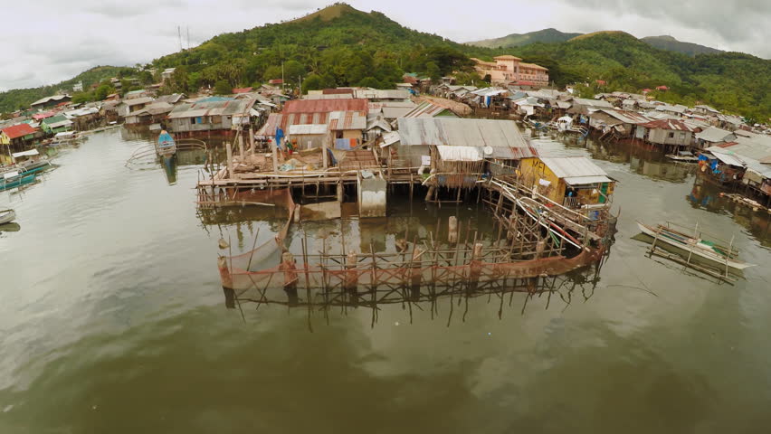 Philippine Slums On the Beach. Stock Footage Video (100% Royalty-free ...