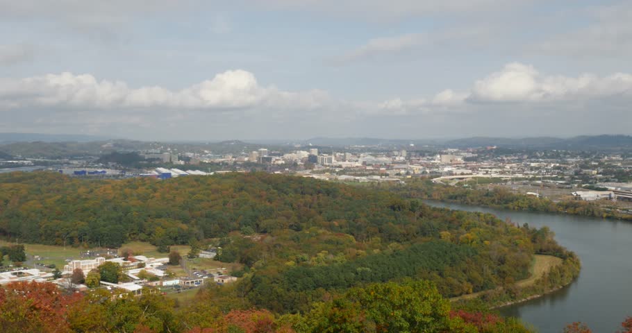 View of river and Chattanooga at Lookout Mountain, Tennessee image ...