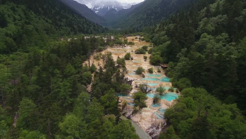 Huanglong Waterfalls in Sichuan, China image - Free stock photo ...
