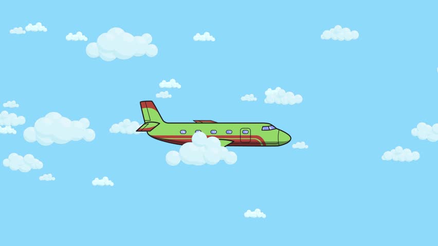 Animated Jet Airplane Flying Through Stock Footage Video (100% Royalty ...