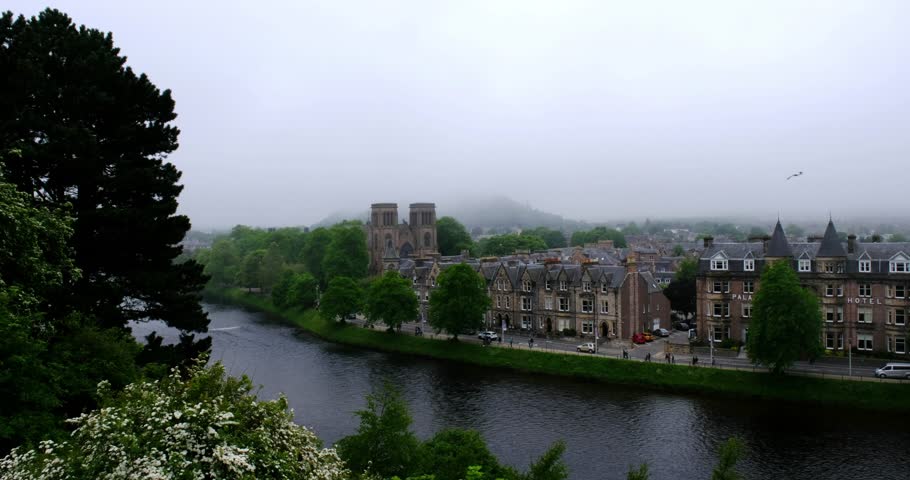 Aerial View from Inverness Castle Stock Footage Video (100% Royalty ...