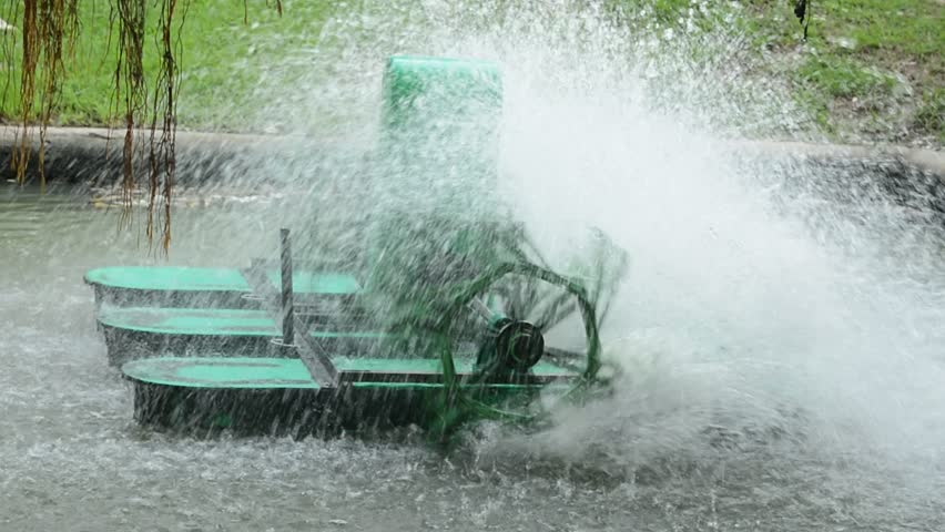 Stock video of aerator allows aeration wastewater treatment | 10154183 ...