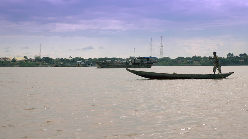 Rowing a Canoe down the scenic river image - Free stock photo - Public ...