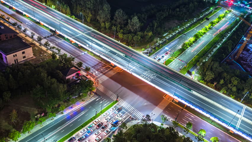 Overview of intersecting highways landscape image - Free stock photo ...
