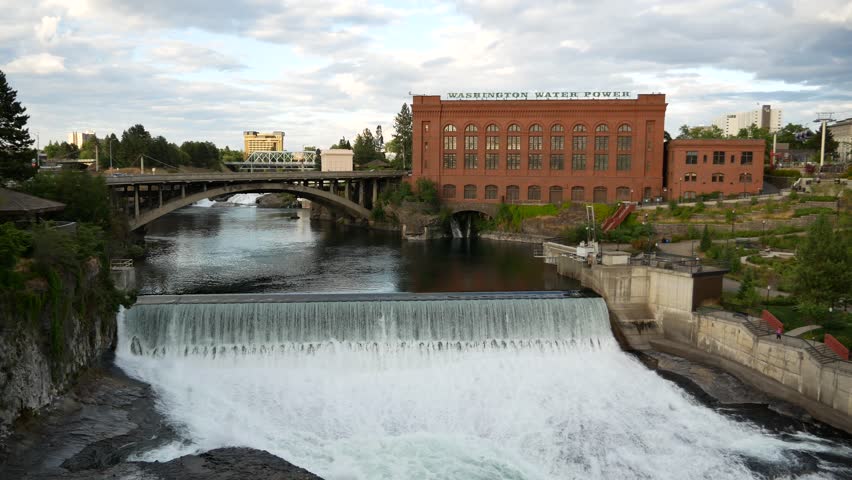 Beautiful Twilight Scenery in Spokane Stock Footage Video (100% Royalty ...