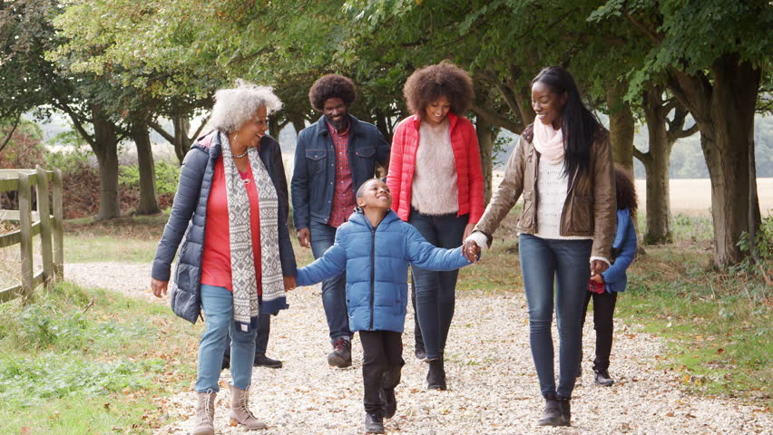 Multi Generation Family On Autumn Stock Footage Video (100% Royalty ...