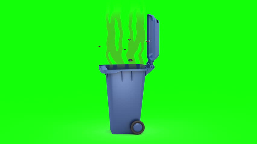 Smelly Trash Can. 3D Animation. Alpha Channel, Loopable. Stock Footage ...