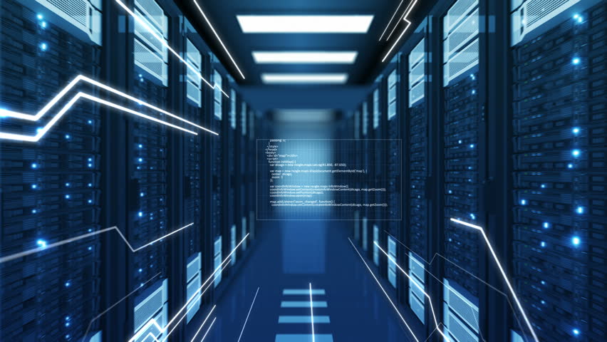 Flying Through Abstract Blue Data Stock Footage Video (100% Royalty ...