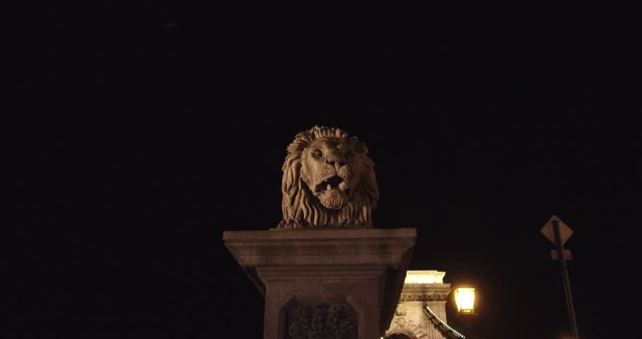 Stone Chain Bridge by night in Budapest, Hungary image - Free stock ...