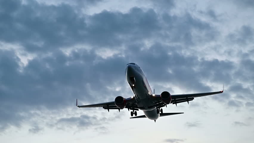 Plane Flying Slow Motion Over Stock Footage Video (100% Royalty-free ...