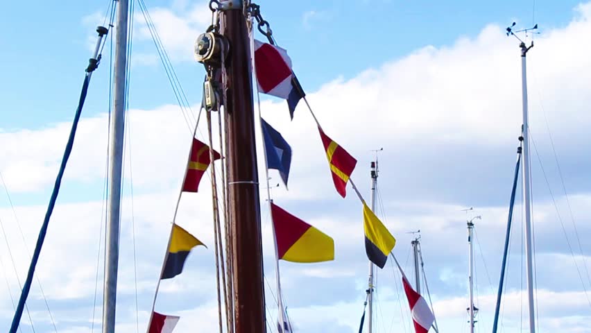 Various Flags On a Sailing Stock Footage Video (100% Royalty-free ...