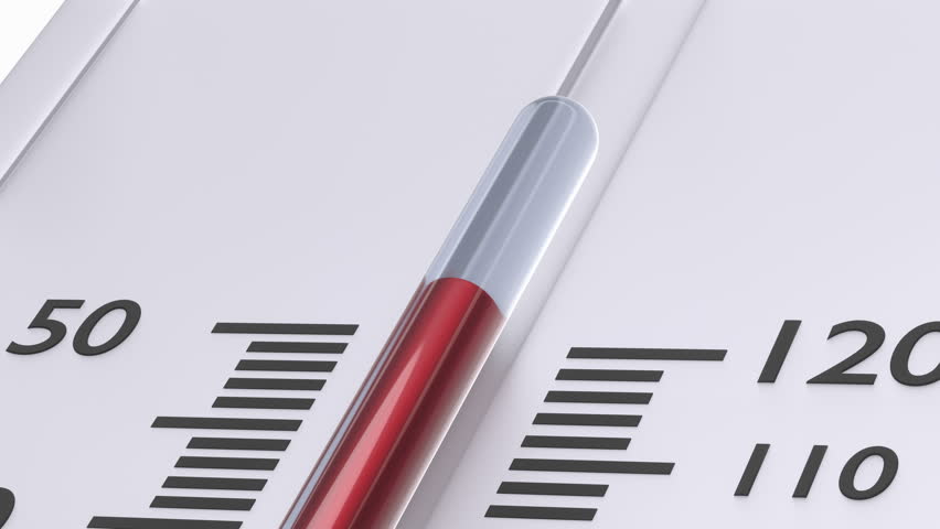Thermometer with Decreasing Red Temperature. Stock Footage Video (100% ...
