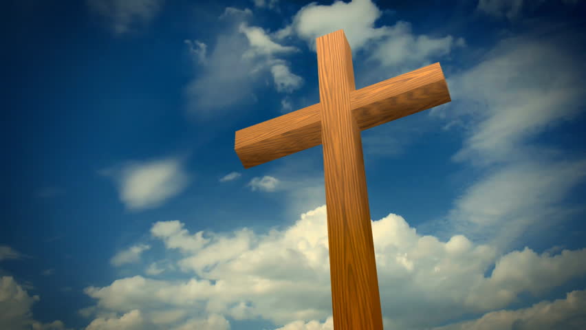 Cross Against the Timelapse Sky Stock Footage Video (100% Royalty-free ...