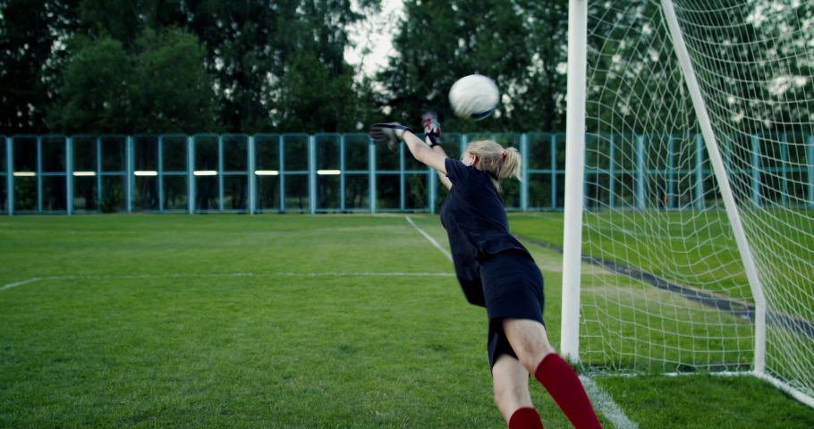 Young Teenager Girl Soccer Goalie Stock Footage Video 100 Royalty Free 1032683033 Shutterstock