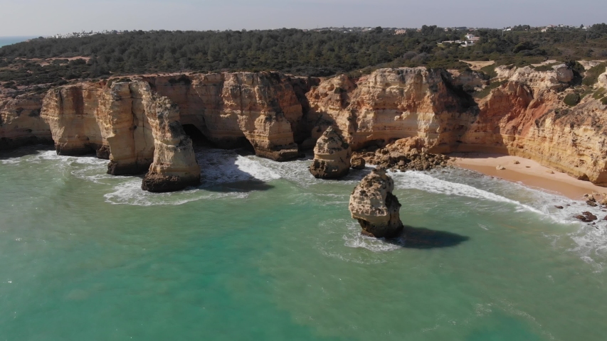 Landscape of the shoreline and rocks and water in Portugal image - Free ...