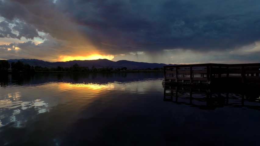 Clouds over the lake and mountains in Colorado image - Free stock photo ...