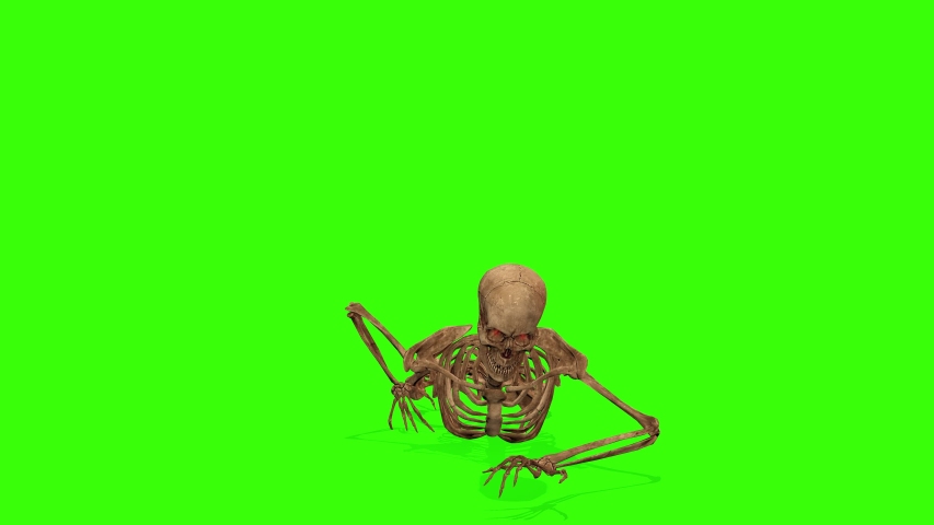 Crawling Attacking Skeleton On a Stock Footage Video (100% Royalty-free ...