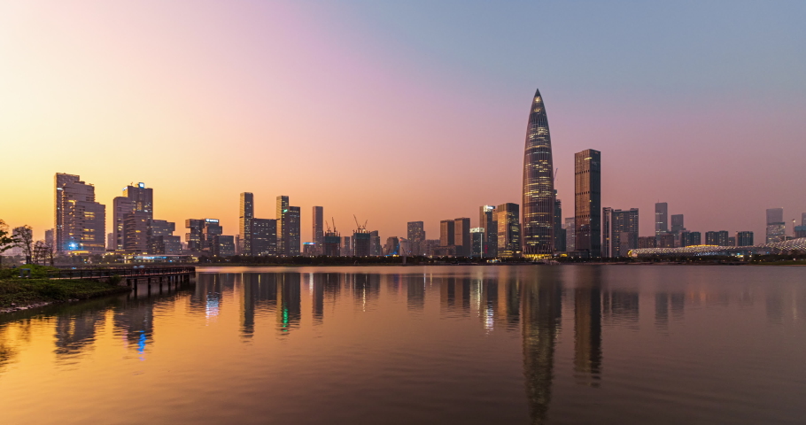 Shenzhen Bay View at night with lights image - Free stock photo ...