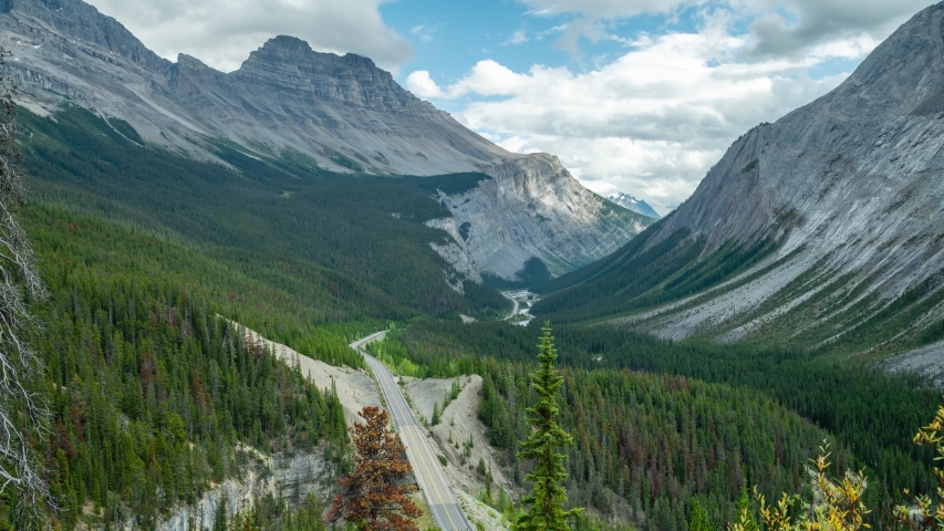 Jasper Mountain Peak with snow in Jasper National Park, Alberta, Canada ...