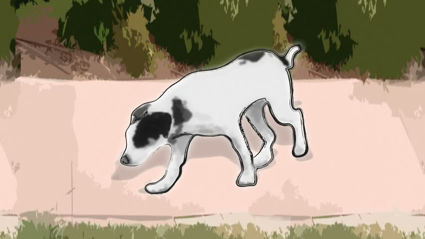 Cartoon, Shaky Type Animation - Dog Tracking / Sniffing Isolated Over ...
