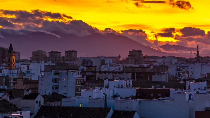Clouds over the Mountain City in Spain image - Free stock photo ...