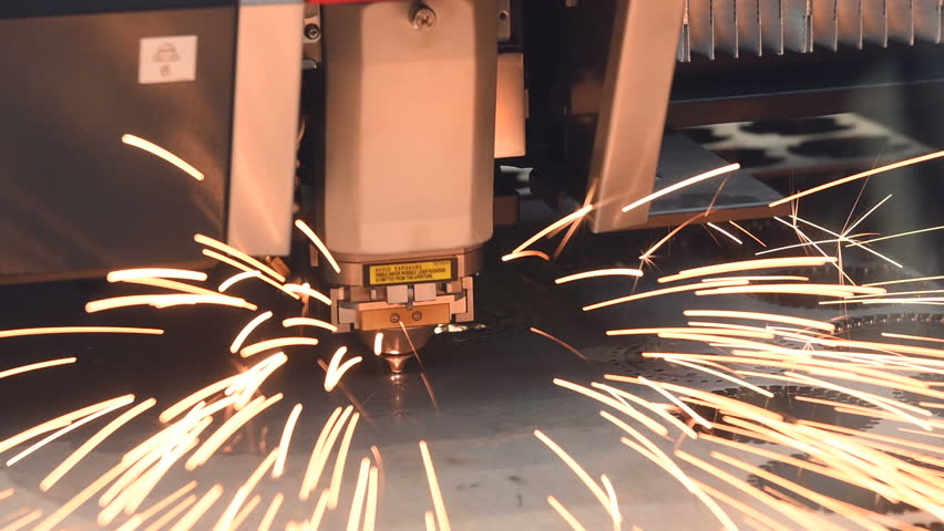 Metal Working. Laser Cutting Technology Of Flat Sheet Metal Steel ...