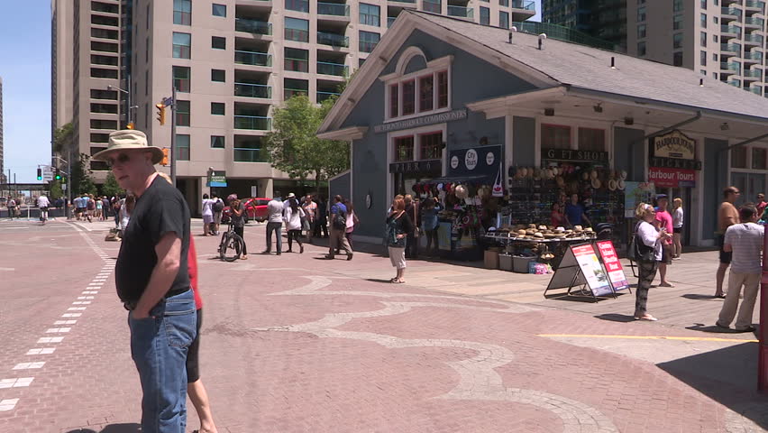 Toronto, Ontario, Canada July 2016 Crowds Of People And Tourists In ...