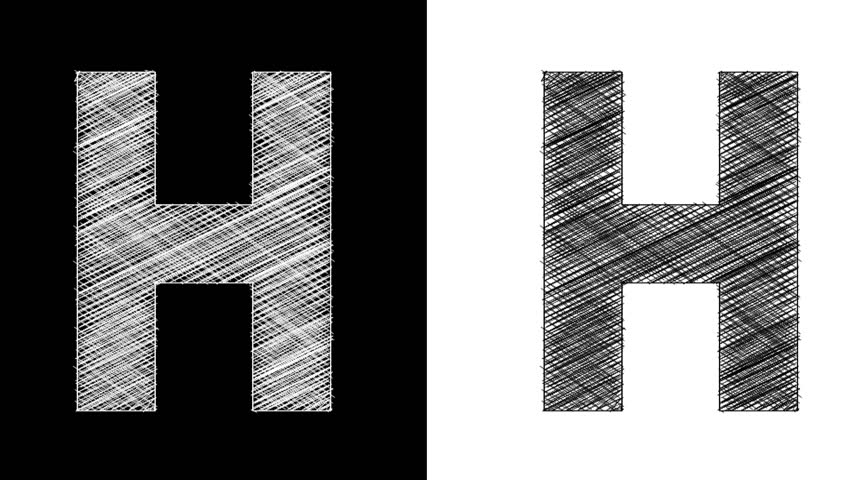 Art Hand Drawing Sketch Letter H With A White Background Stock Footage ...