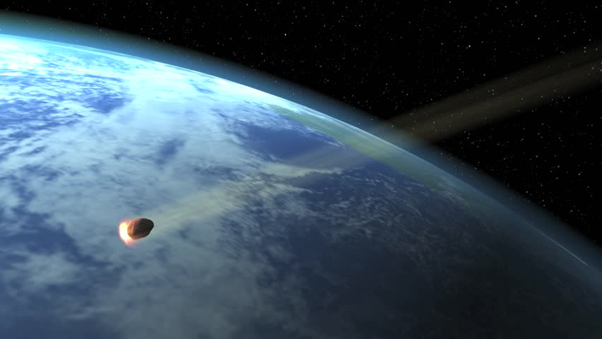 Stock video of falling meteoroid to the earth seen | 11030093 ...