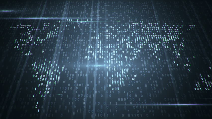 Runned Blinked Binary Code Black Screen With Gray White Cypher Videos ...