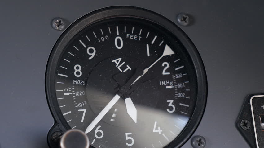 An Altitude Meter Spins In Plane Cockpit. Stock Footage Video 5269706 ...