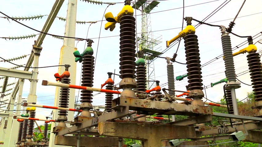 Earthing Connector In High Voltage Electrical Switchgear Stock Footage ...