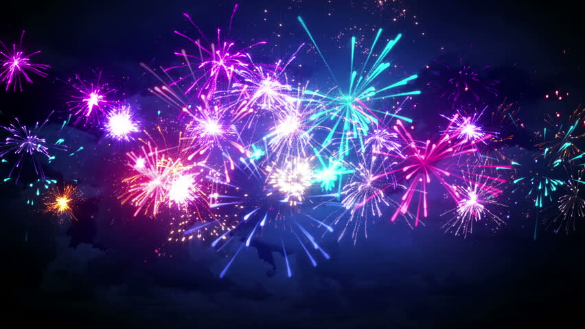Animated Fireworks Display. Loop/cycle Stock Footage Video 5500844 ...
