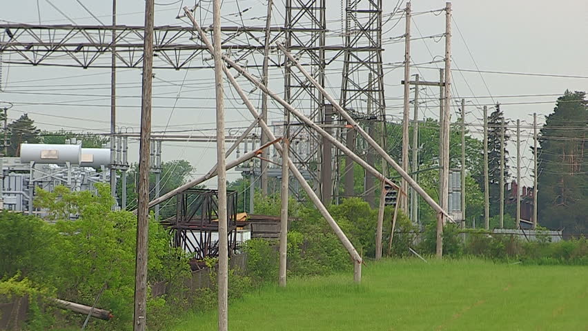 Power Transmission Line, Aerial Shot Stock Footage Video 9812894 ...