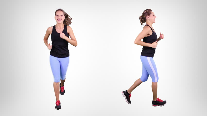 Dancing Girl. Beautiful Girl Dancer Artistic Dances On A Gray ...