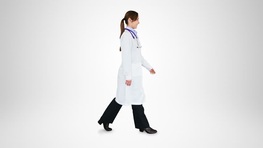 Young Woman Doctor Walking Over Stock Footage Video (100% Royalty-free ...
