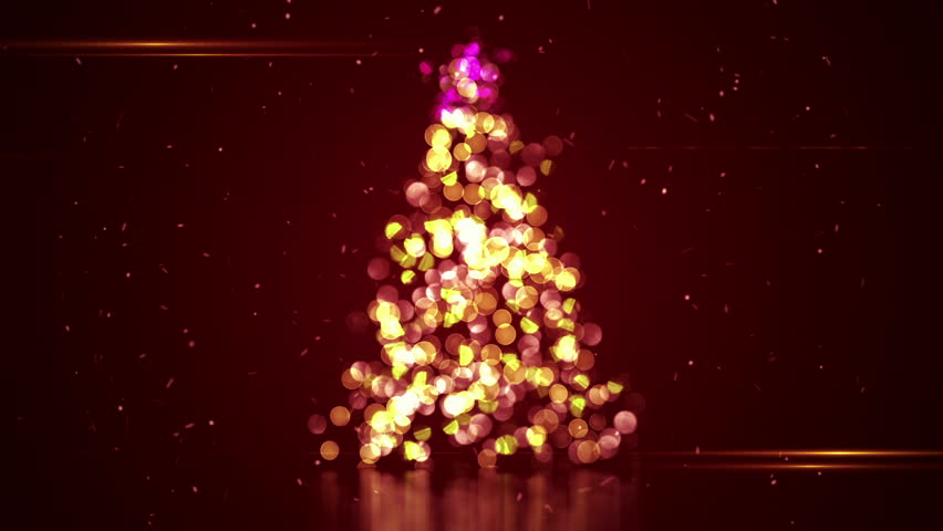 Christmas Tree Animation With Shooting Star And Merry Christmas Title ...