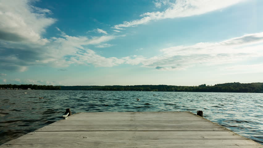 Lake Dock End Moving Forward Stock Footage Video (100% Royalty-free ...