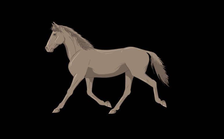 Stock video of highly detailed trotting horse animation loop | 11873183 ...