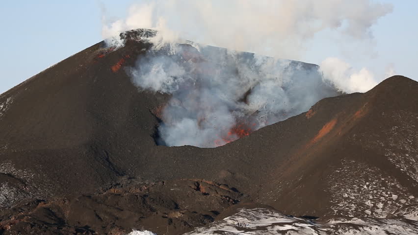Beautiful Kamchatka Landscape: Eruption Active Plosky Tolbachik Volcano ...