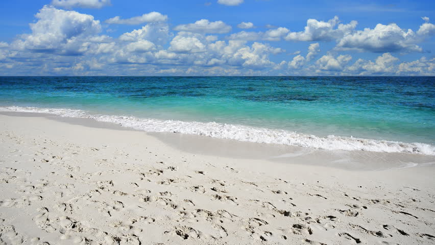 Beautiful Tropical Beach Scene with Stock Footage Video (100% Royalty ...