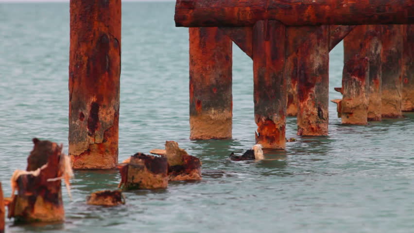 Stock video of rusty old pier | 1247053 | Shutterstock