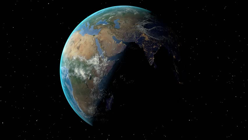 Realistic Earth Slowly Rotating Around Its Axis (loop Able). Stock ...