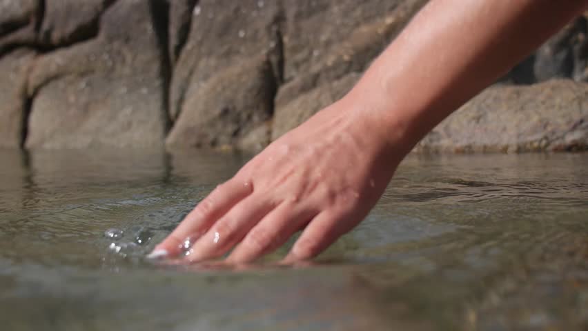 Hand with Water at Pond. Stock Footage Video (100% Royalty-free ...