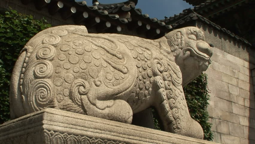 Haetae Statue in the Gyeongbokgung Stock Footage Video (100% Royalty ...