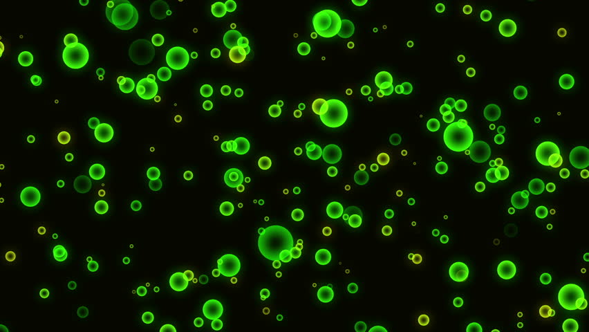 4K High Definition Microbiology, Green Cells And Bacteria Under ...